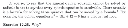 Solved Of course, to say that the general quintic equation | Chegg.com