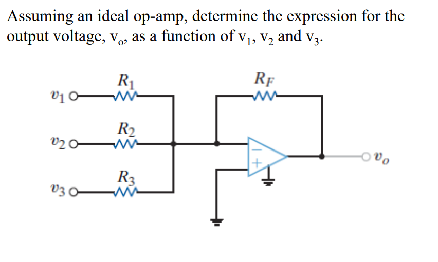 Solved Assuming an ideal op-amp, determine the expression | Chegg.com