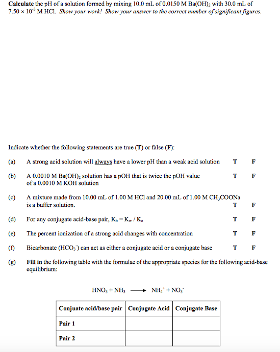Solved Calculate the pH of a solution formed by mixing 10.0 | Chegg.com
