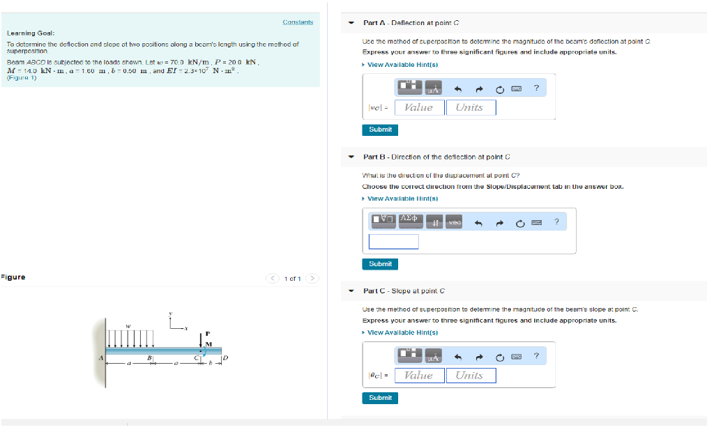 Solved Learning Goal: To determine the deflection and | Chegg.com