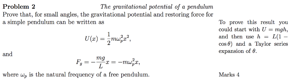 Solved Problem 2 Prove that, for small angles, the | Chegg.com
