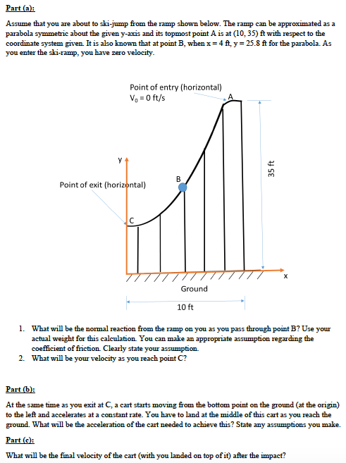 Solved Part (a Assume that you are about to ski-jump from | Chegg.com