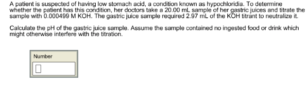 Solved A patient is suspected of having low stomach acid, a | Chegg.com