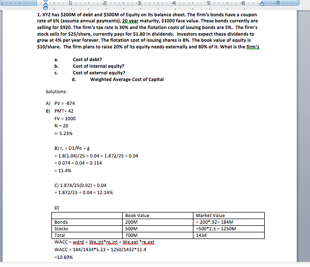 Solved WACC Problem. Hi, I really need help with explaining | Chegg.com