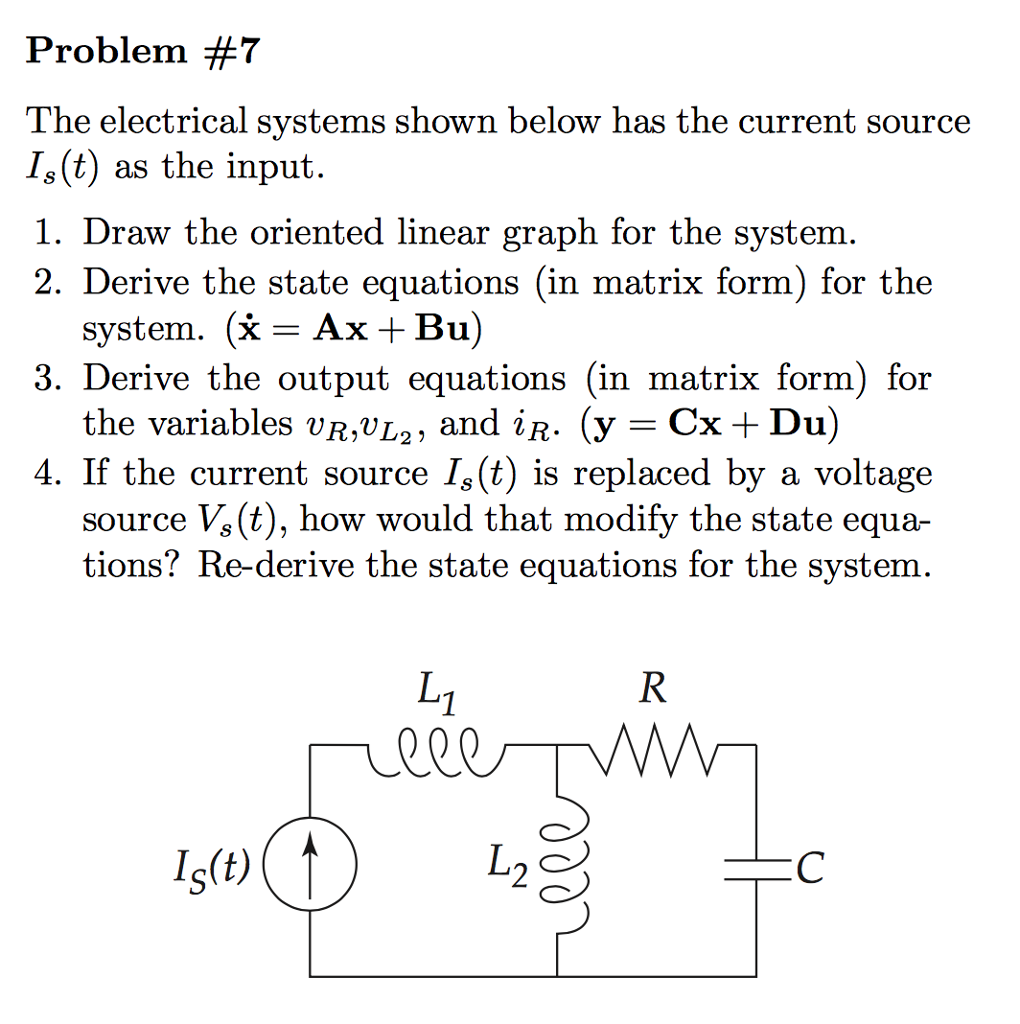 Solved The electrical systems shown below has the current | Chegg.com