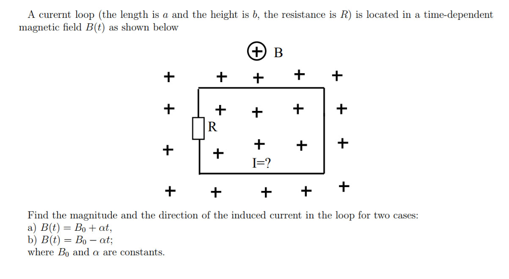 Solved A current loop (the length is a and the height is b, | Chegg.com