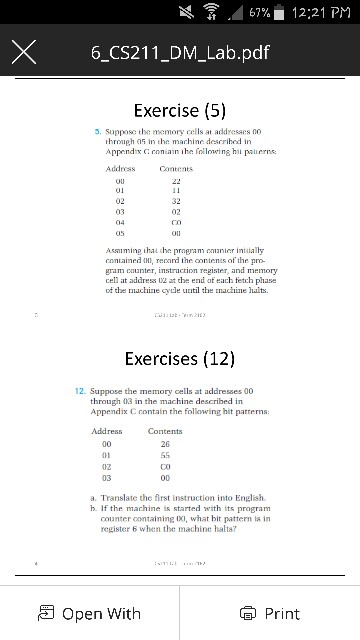 Solved , .4 67% 12.21 PM 6_CS211_DM_Lab.pdf Exercise (5) the | Chegg.com