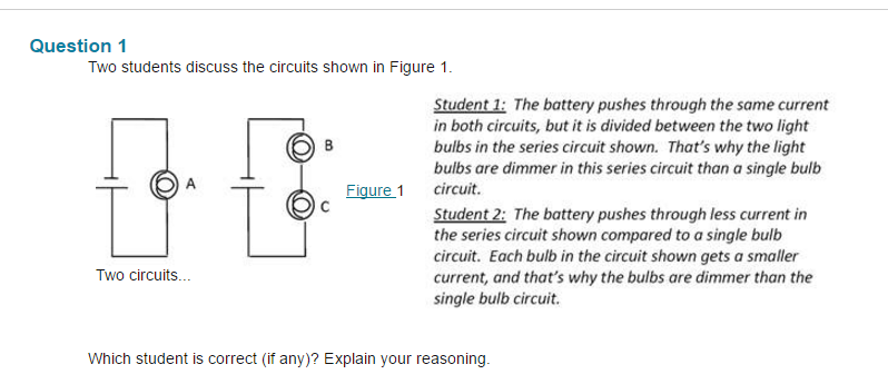 Solved Two students discuss the circuits shown in figure 1. | Chegg.com