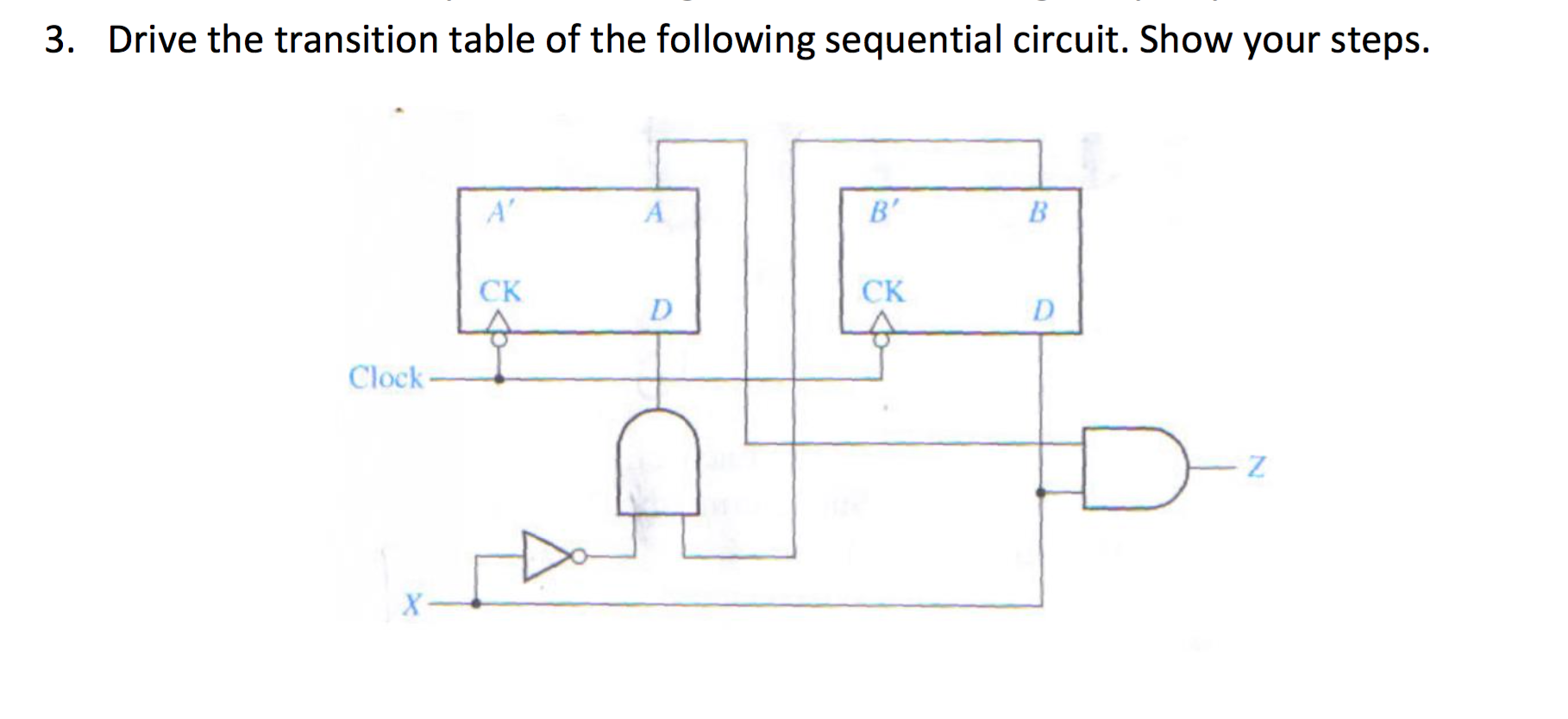 Solved Drive the transition table of the following | Chegg.com