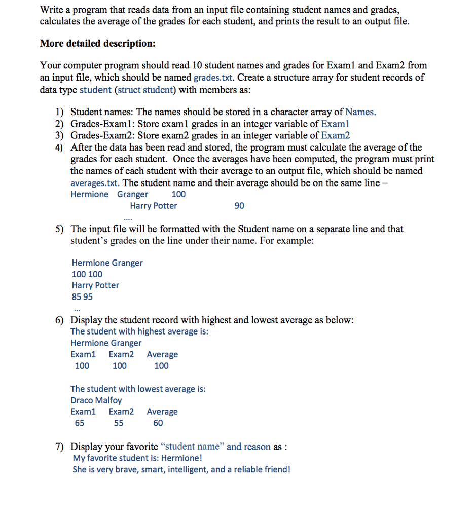 Solved Write a program in C using Stdio.h NOT IOStream. This | Chegg.com