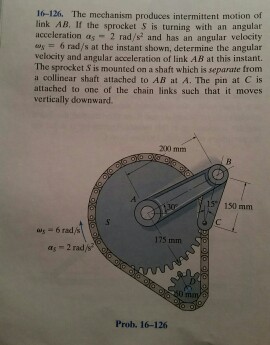 Solved The mechanism produces intermittent motion of link | Chegg.com