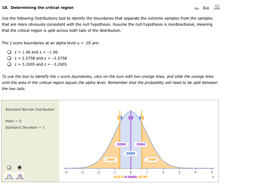 Solved Determining the critical region Use the following | Chegg.com