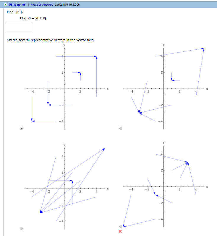 Solved Find ||F|| F(x, y) = yi + xj Sketch several | Chegg.com