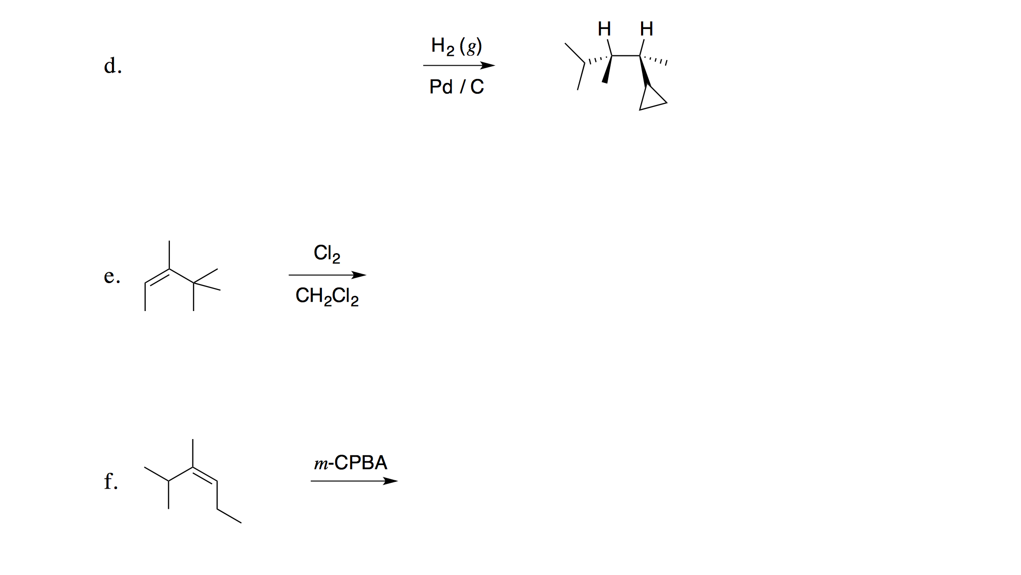 Solved Part one: Complete the following reactions by drawing | Chegg.com