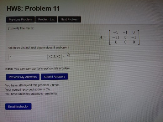 Solved HW8: Problem 11 Previous ProblemProblem List Next | Chegg.com