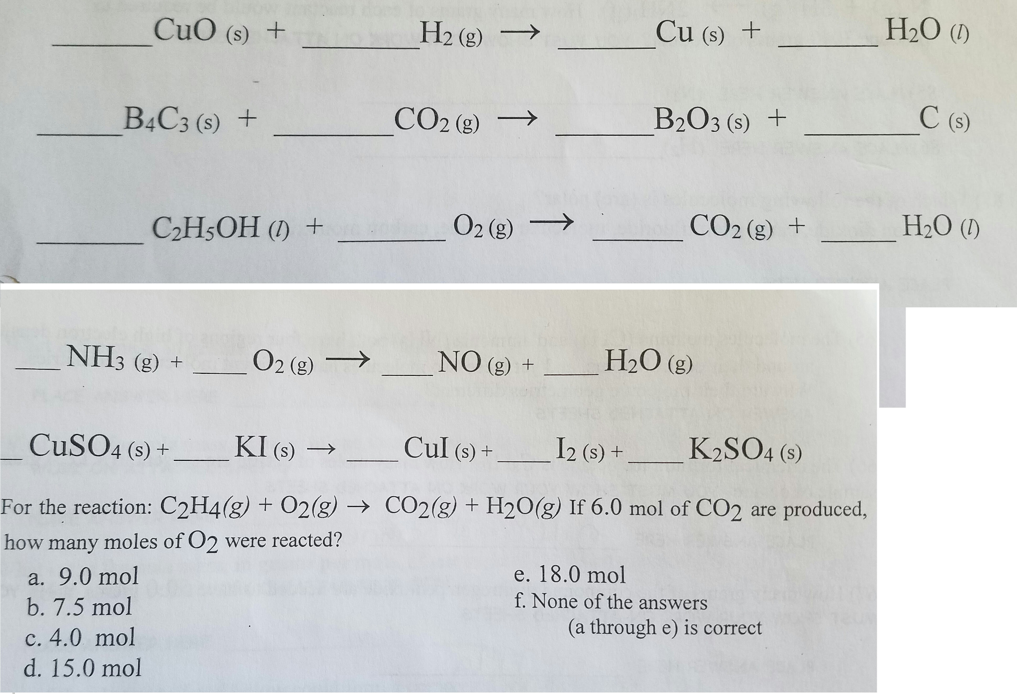 Solved Fill in the blanks with the correct coefficient to | Chegg.com