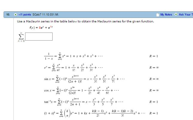 Solved Use a Maclaurin series in the table below to obtain | Chegg.com