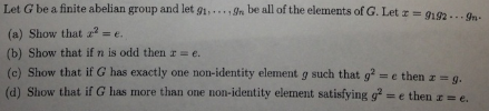 Solved Let G be a finite abelian group and let g1, ,gn be | Chegg.com