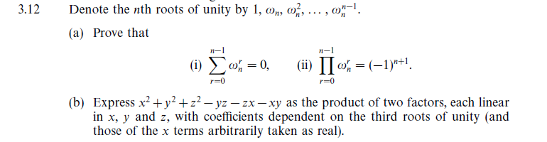 Solved Denote the nth roots of unity by 1, Prove that | Chegg.com