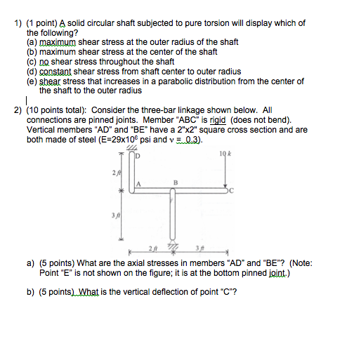 Solved A solid circular shaft subjected to pure torsion will | Chegg.com