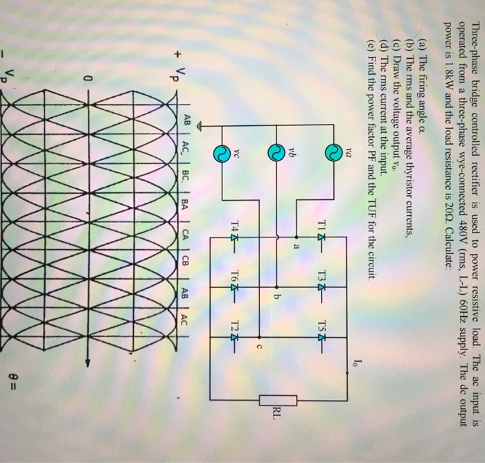 Solved Three-phase bridge controlled rectifier is used to | Chegg.com