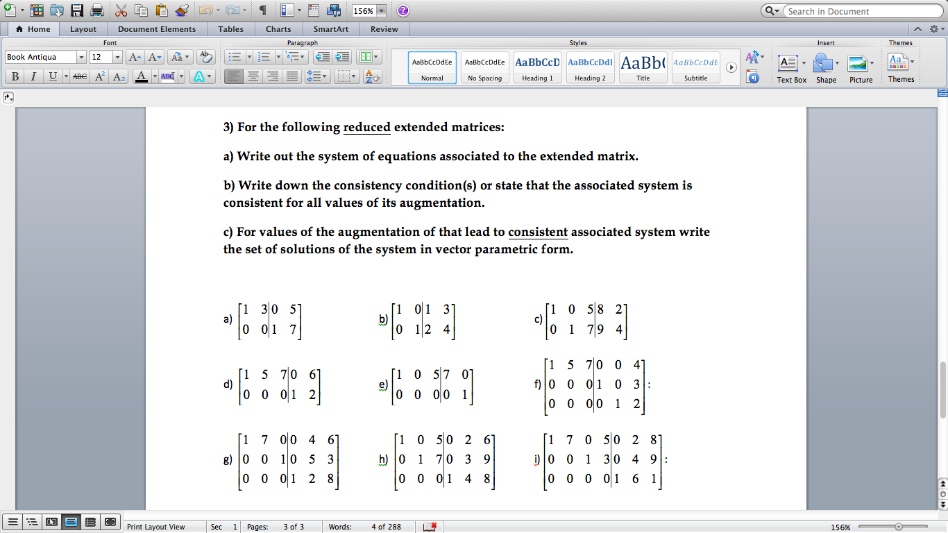 3) For the following reduced extended matrices: a) | Chegg.com