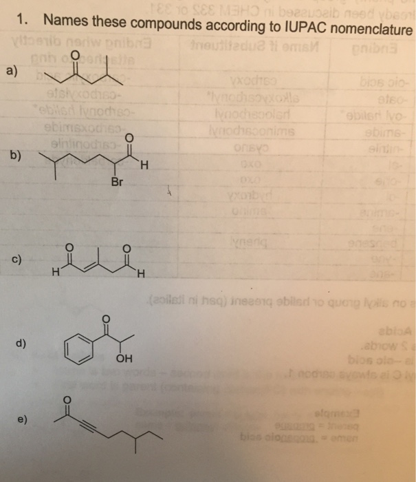 Solved Names these compounds according to IUPAC nomenclature | Chegg.com