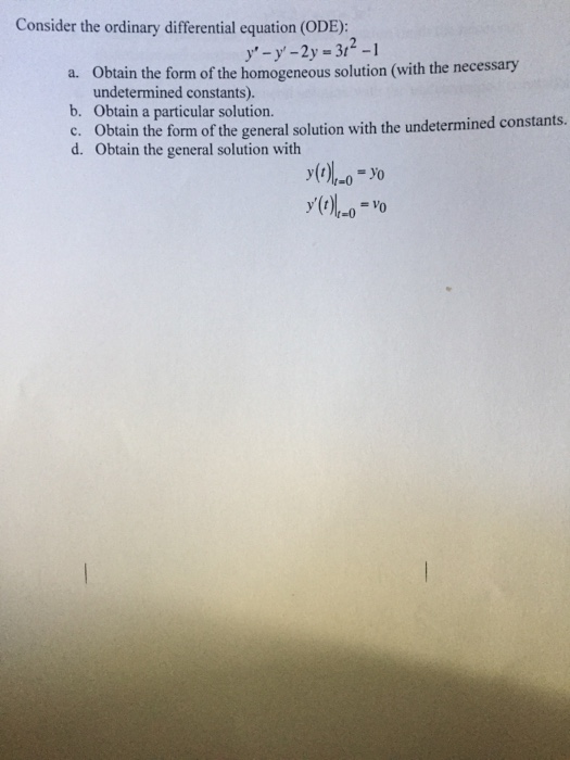 Solved Consider the ordinary differential equation (ODE): | Chegg.com