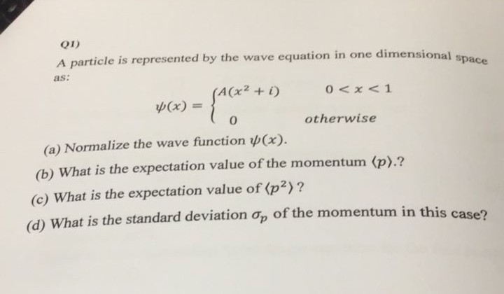 Solved 0D A particle is represented by the wave equation in | Chegg.com