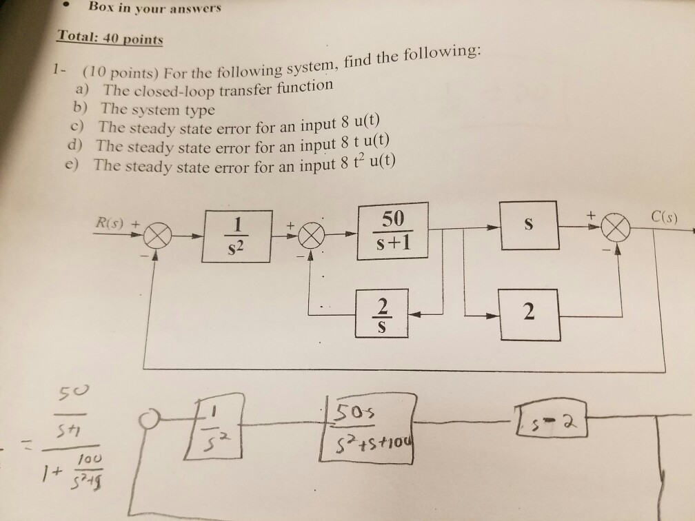 Solved ° Box in your answers Total: 40 points points) For | Chegg.com