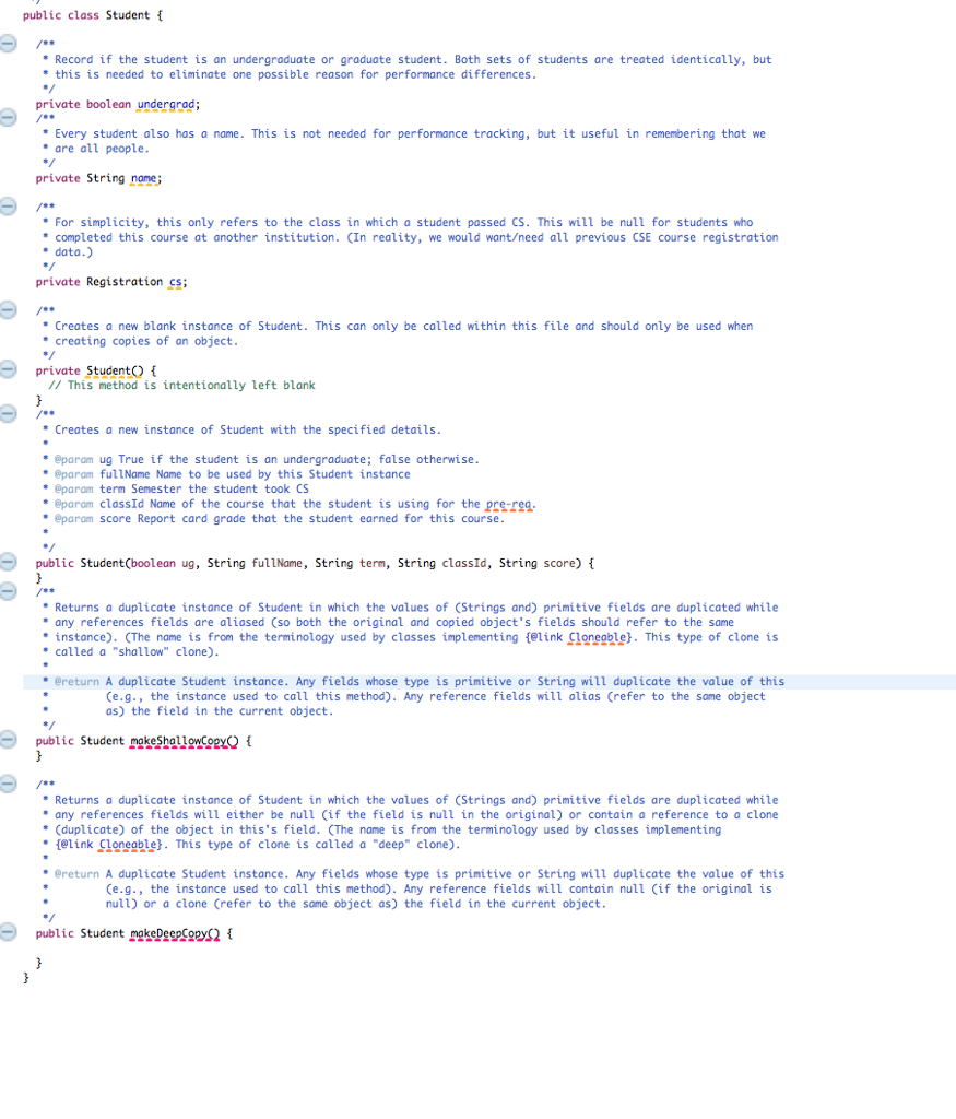 Solved public class Registration implements Cloneable | Chegg.com