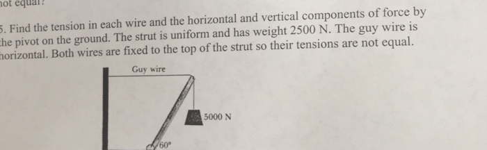 Solved Find the tension in each wire and the horizontal and | Chegg.com