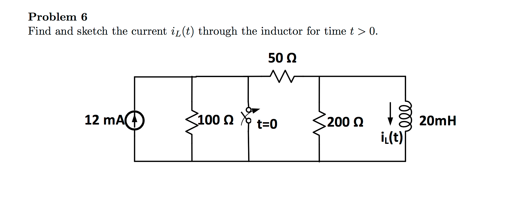 Solved Find and sketch the current iL(t) through the | Chegg.com