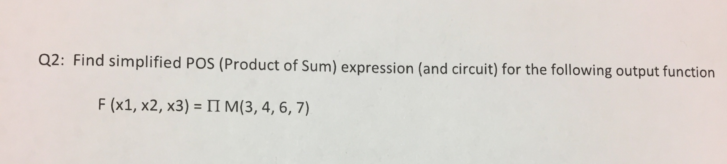 Solved Find simplified POS (Product of Sum) expression (and | Chegg.com