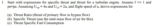 Start with expressions for specific thrust and thrust | Chegg.com