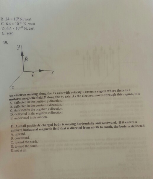 Solved An electron moving along the +x axis with velocity v | Chegg.com