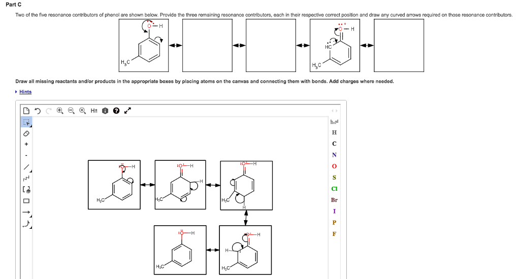 Solved Part C Two of the five resonance contributors of | Chegg.com