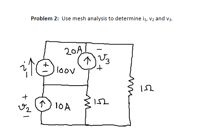 Solved Problem 2: Use mesh analysis to determine i1, v2 and | Chegg.com