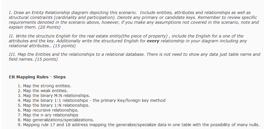 Solved Draw an Entity Relationship diagram depicting this | Chegg.com