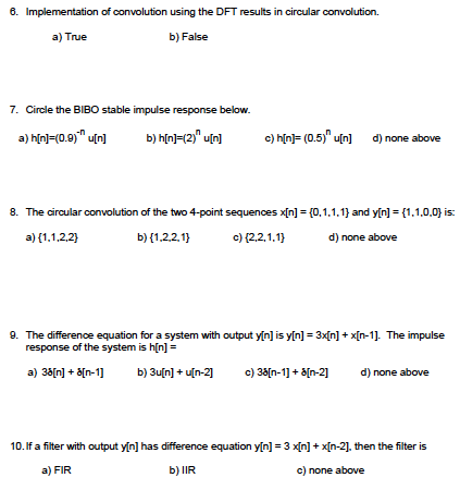 Solved Implementation of convolution using the DFT results | Chegg.com