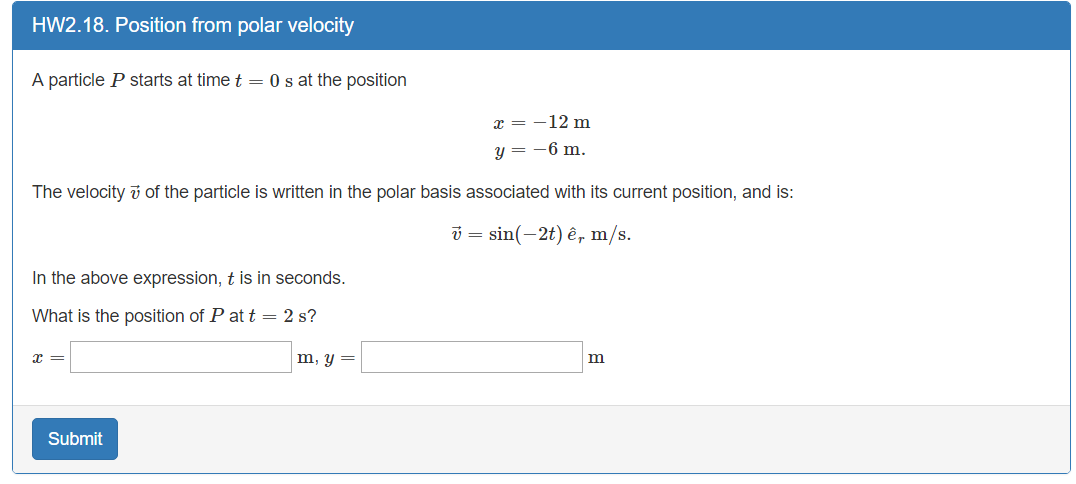 Solved A particle P starts at time t = 0 s at the position | Chegg.com