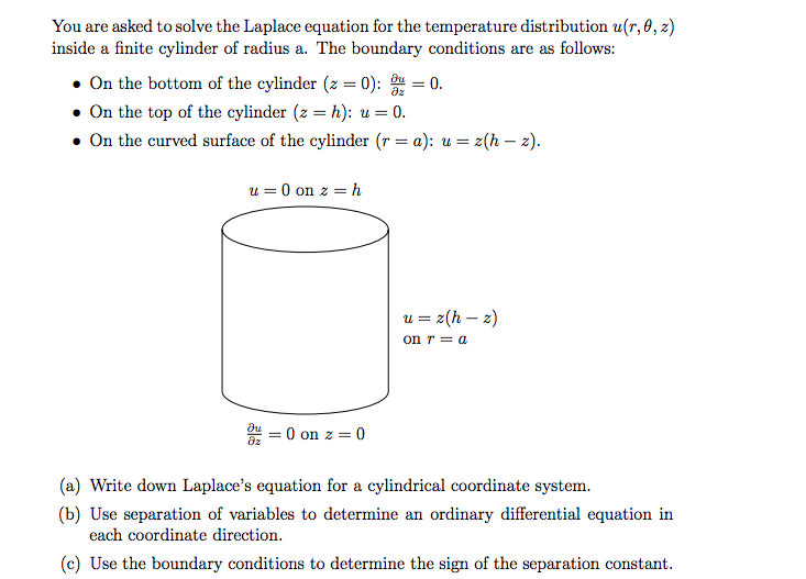 Solved You are asked to solve the Laplace equation for the | Chegg.com