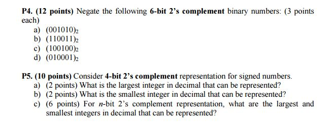 Solved Negate the following 6-bit 2's complement binary- | Chegg.com