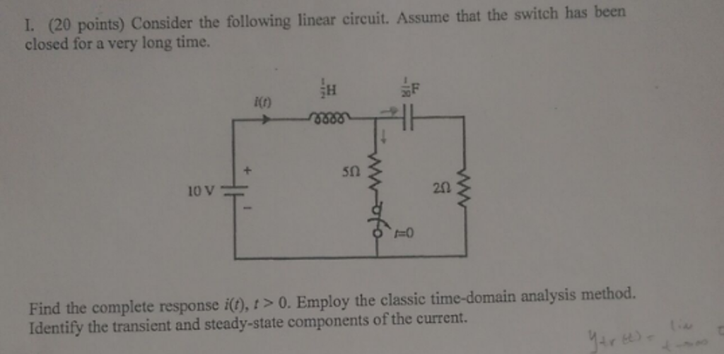 Solved Consider the following linear circuit. Assume that | Chegg.com