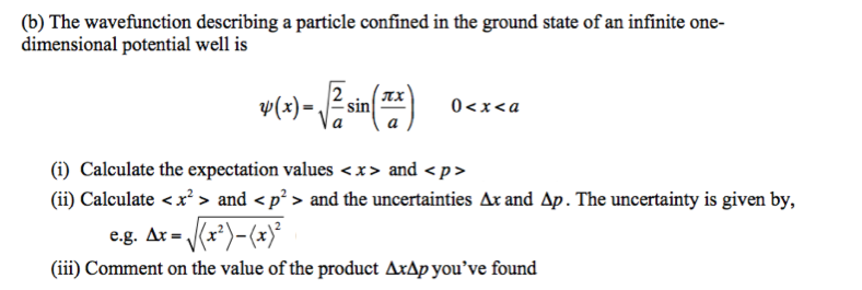 Solved The Wavefunction Describing A Particle Confined In