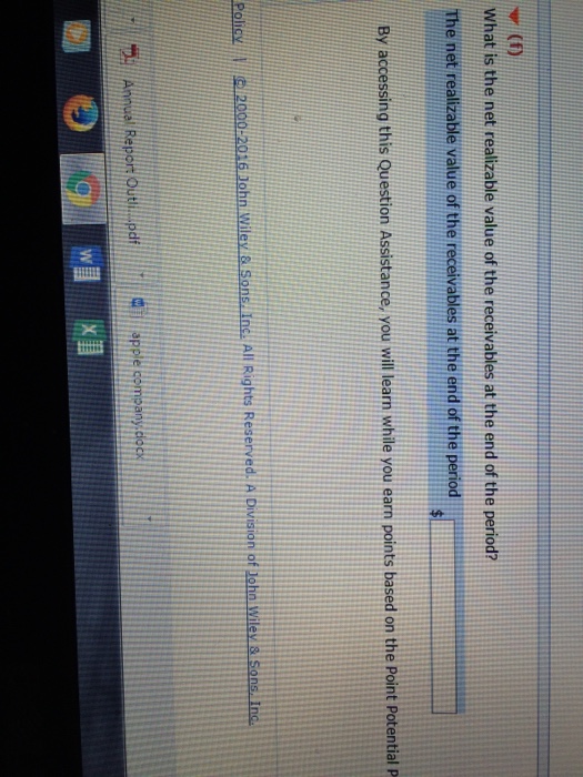 Solved Exercise 8-3 (Part Level Submission) At the beginning | Chegg.com