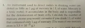 Solved 1. An instrument used to detect metals in drinking | Chegg.com