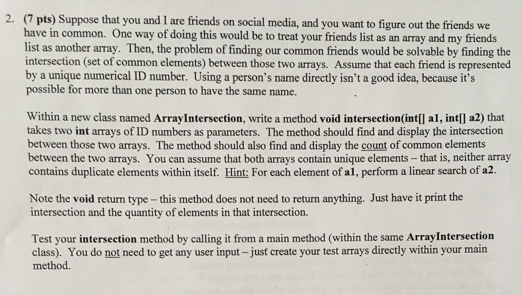 Solved 2. (7 pts) Suppose that you and I are friends on | Chegg.com