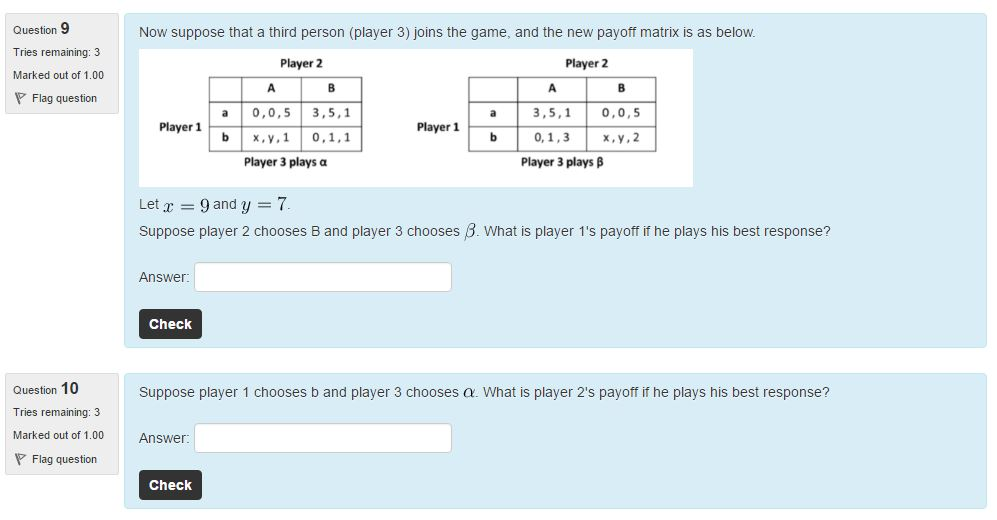Solved Now suppose that a third person (player 3) joins the | Chegg.com