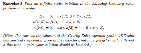 Find an infinite series solution to the following | Chegg.com